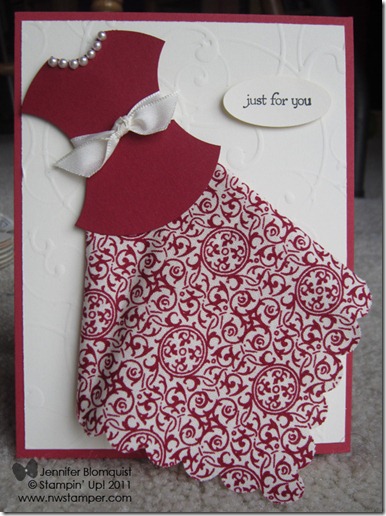 Dress Card using Designer Fabrics – Northwest Stamper